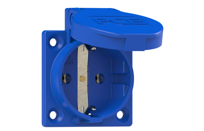 Lizdas SCHUKO į/l 16A 230V IP54 [50x50] juodas - PCE