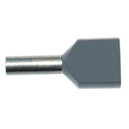Antgalis dvigubas gilzinis izoliuotas 2x4mm2 Cu pilkas L-12mm PAEH [100 ...