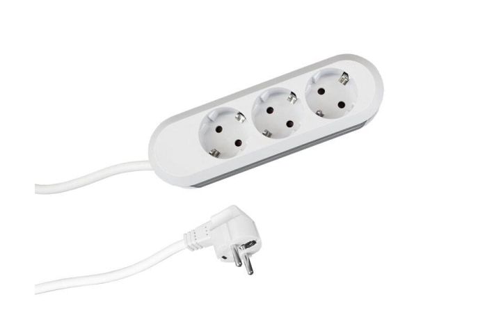 Ilgiklis 1.5m 3 lizdų su įžeminimu baltas H05VV-F 3x1.5 SMART - BACHMANN